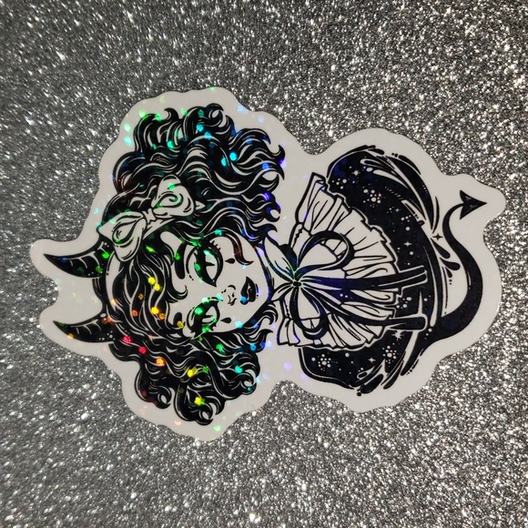 art class | Design | Glitter Gothic Waterpoof Sticker Devil Woman ...